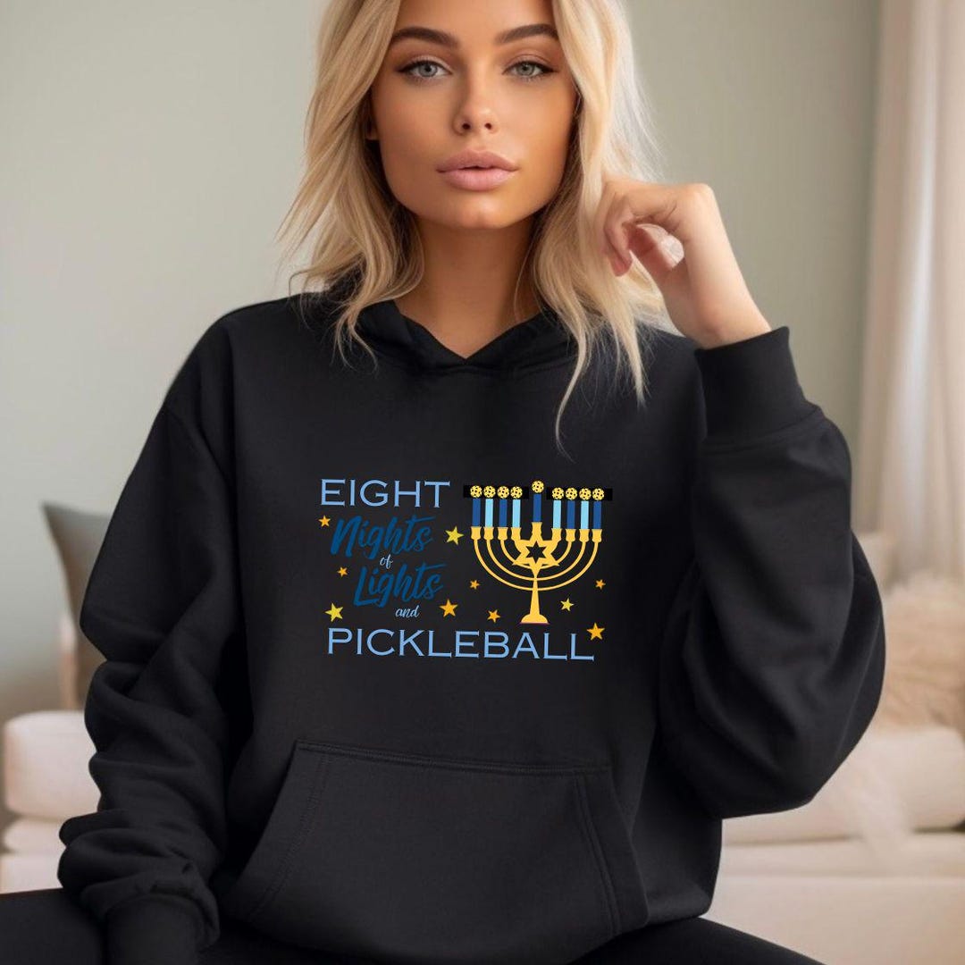 Eight Nights of Lights and Pickleball Hanukkah Sweater, Chanukkah T ...