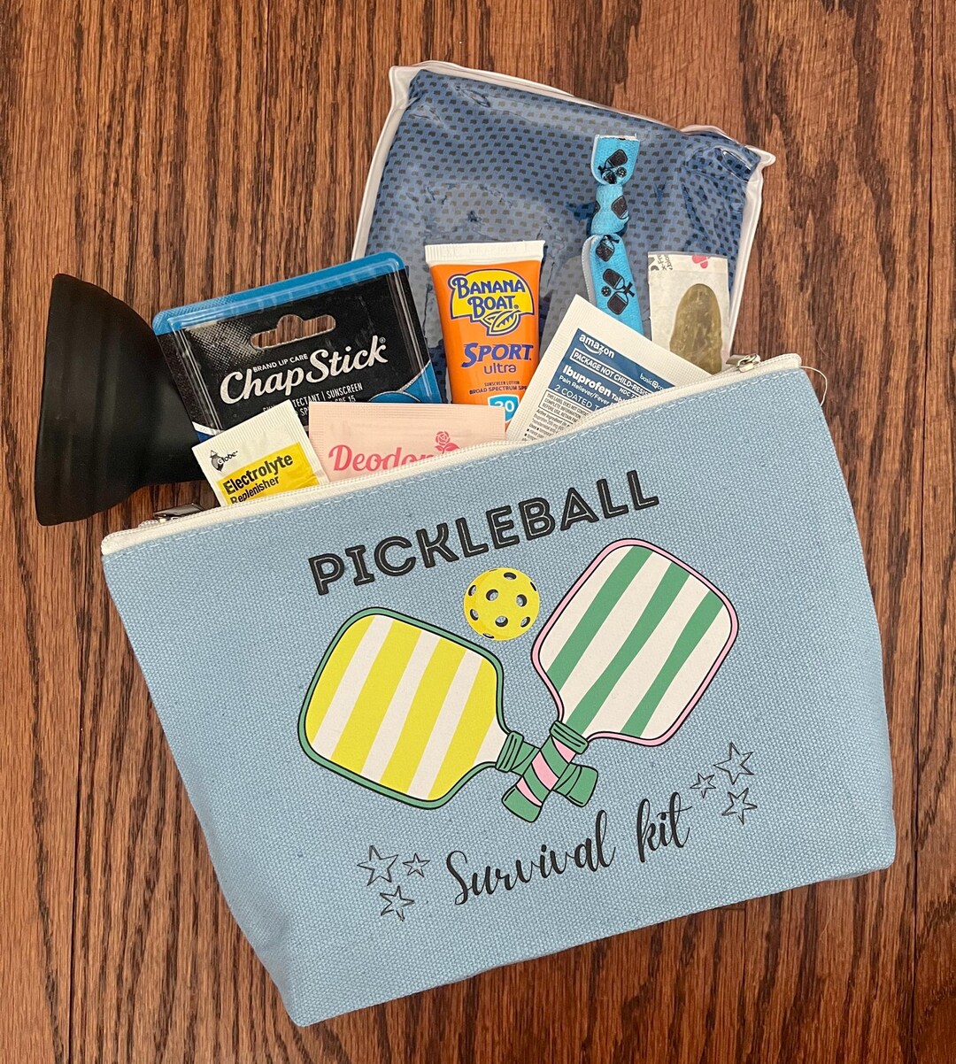 Pickleball Starter Kit: Zippered Pouch With Sunscreen & Cooling Towel ...