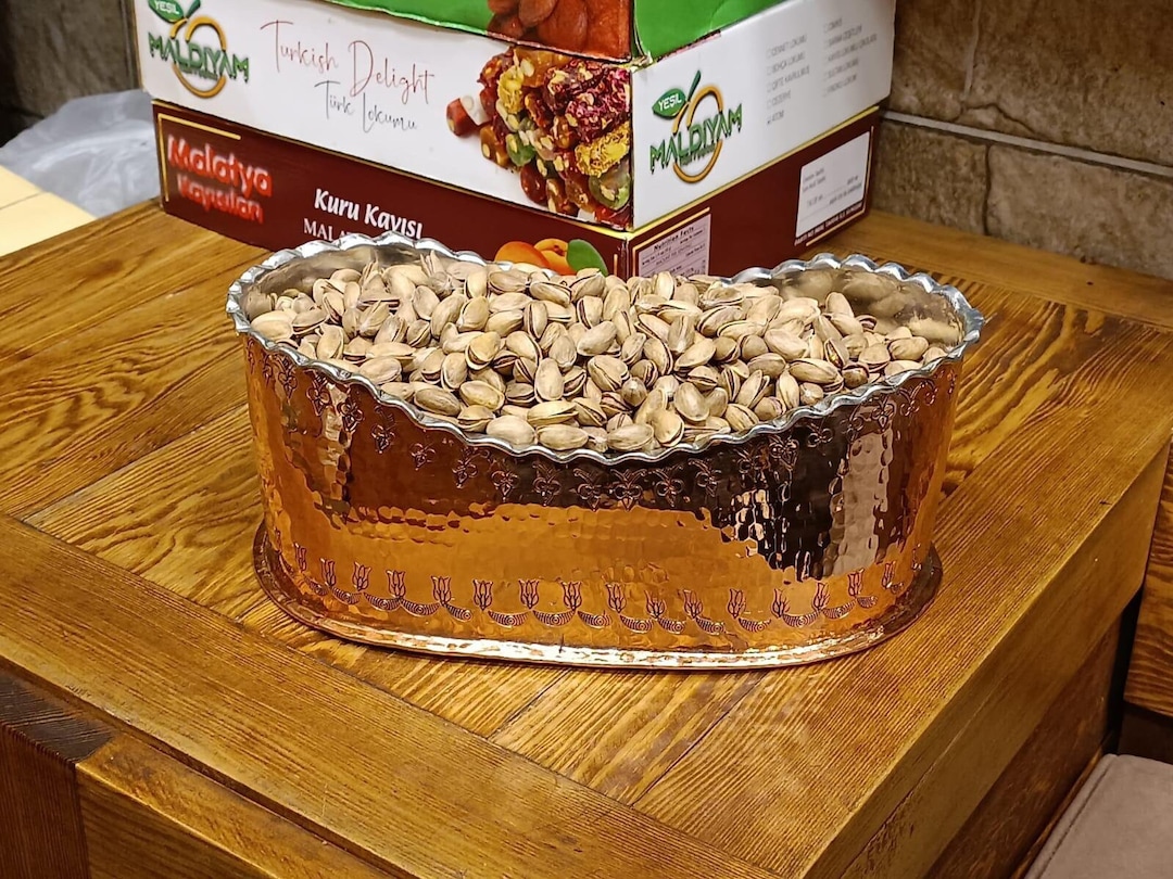 Copper Snack Bowl, Bread Storage Box, Traditional Turkish Hand Crafted ...