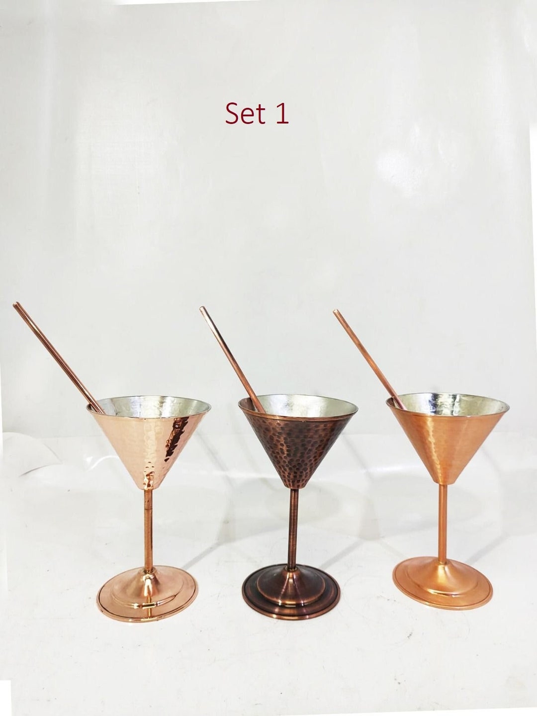 Copper Cocktail Glass, 3 Pcs Copper Cocktail Glass, Traditional Turkish ...