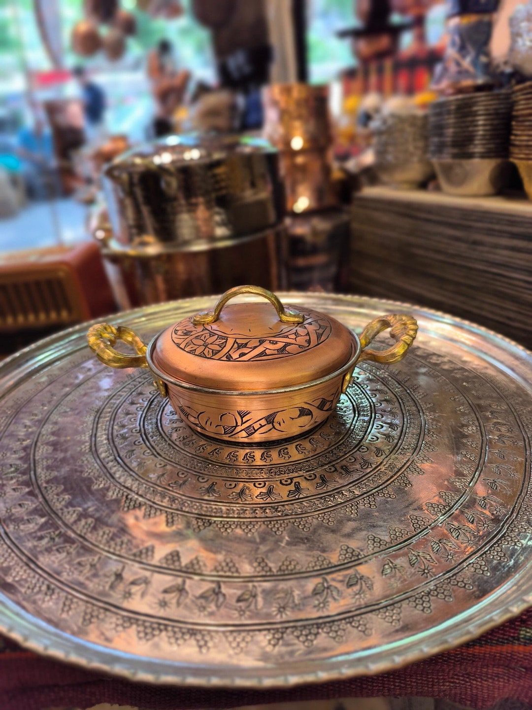 Copper Cookware, Traditional Turkish Copper Cookpot Set 1 Pcs, Hand ...