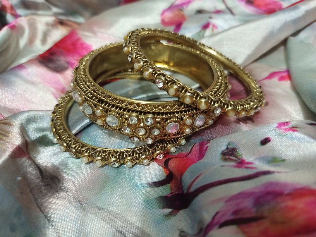 Indian Traditional Karra Set (heavy Bangles) - Etsy