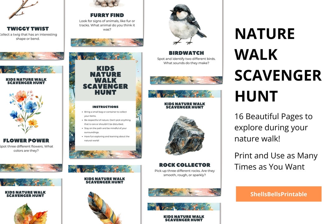Nature Walk Scavenger Hunt Activity Pack - Outdoor Games - Family ...