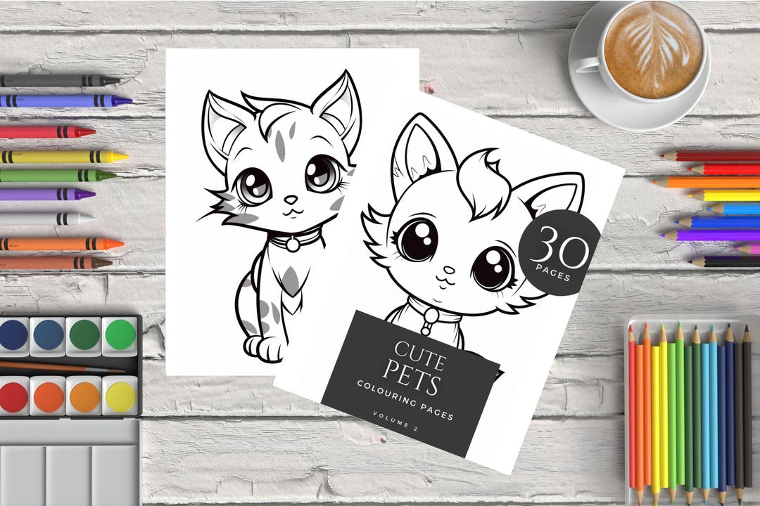 Cute Pets Kawaii Colouring Book Volume 2 30 Colouring Pages PDF ...