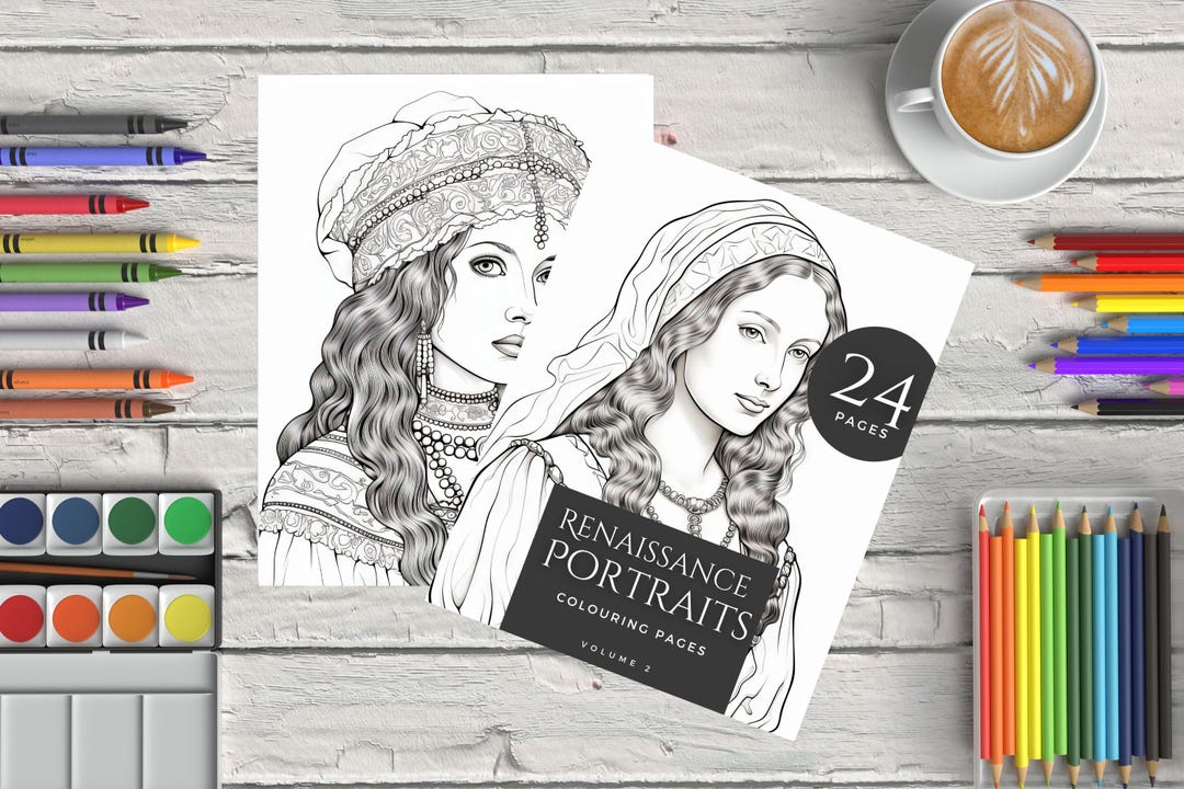 Renaissance Scenes Book 24 Volume 2 Colouring Pages PDF Digital ...