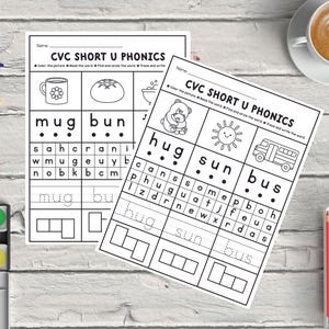 CVC Short Phonics Words Find & Trace Worksheets - 15 Pages - Reading ...