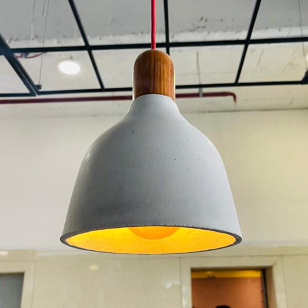 Concrete Ceiling Light - Etsy