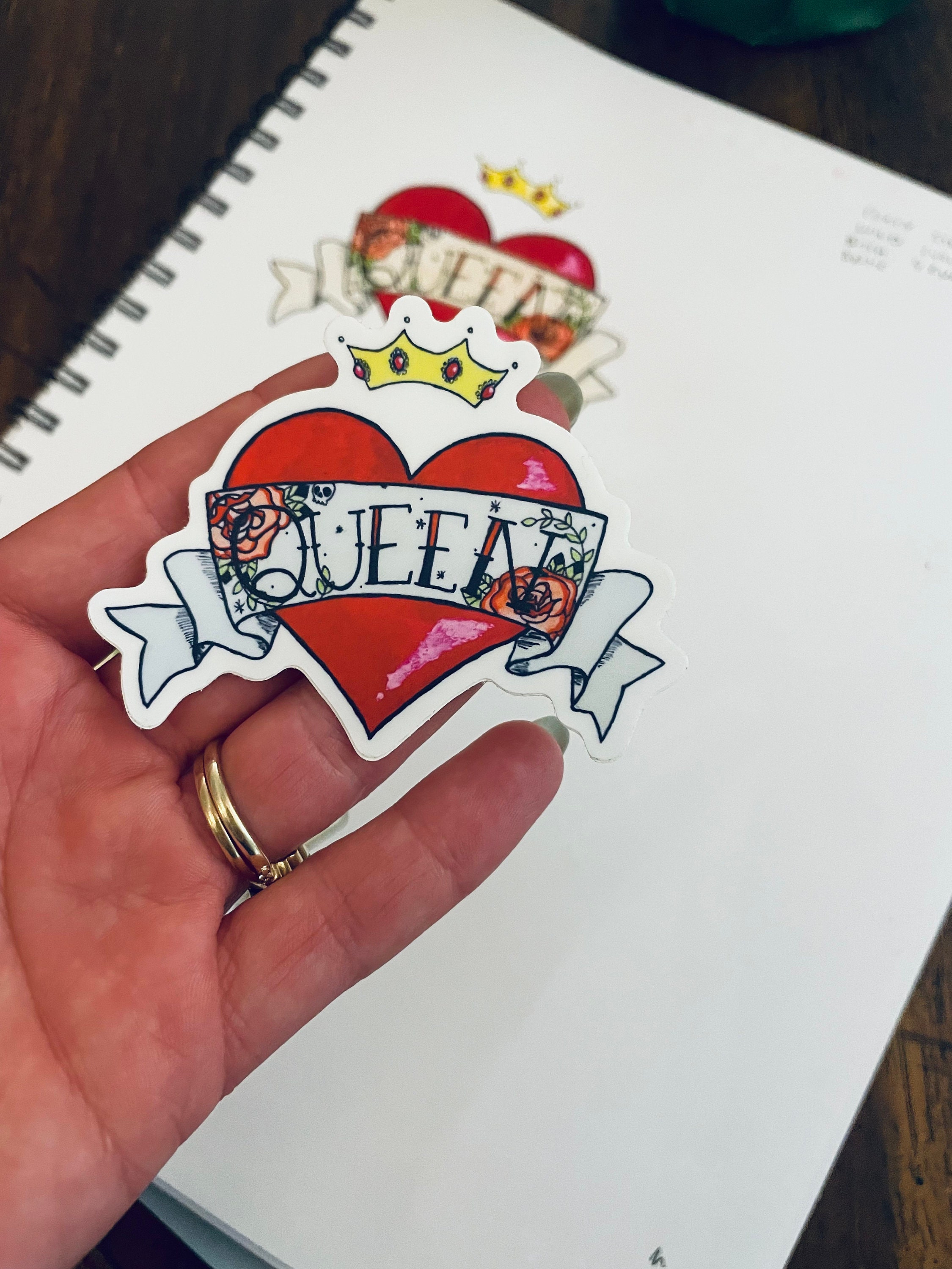 Sticker, Queen Sticker, Cute Sticker, Decal, Floral Sticker, Cute Gift ...