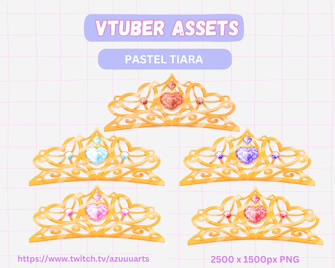 Vtuber Assets Tiara Crown pastels 5 Tiaras Included PNG - Etsy