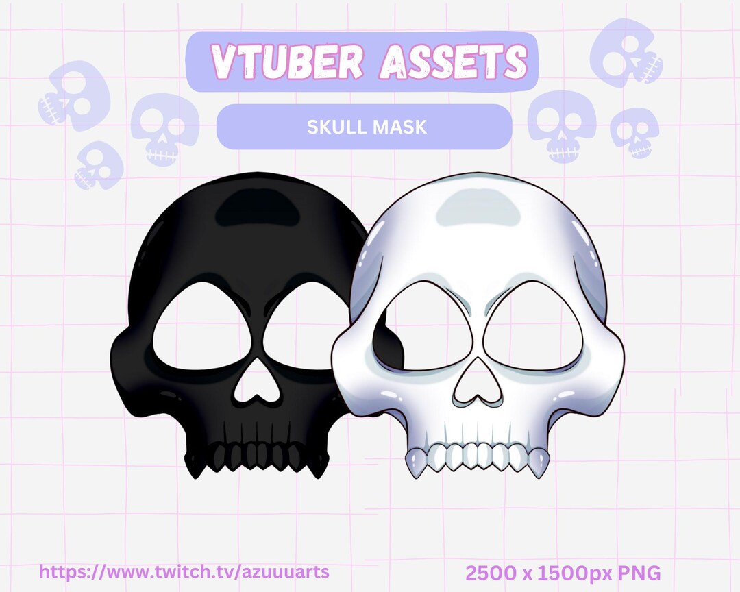 Skull Mask PNG Asset | Vtuber & Pngtuber Accessory | Horror Halloween ...