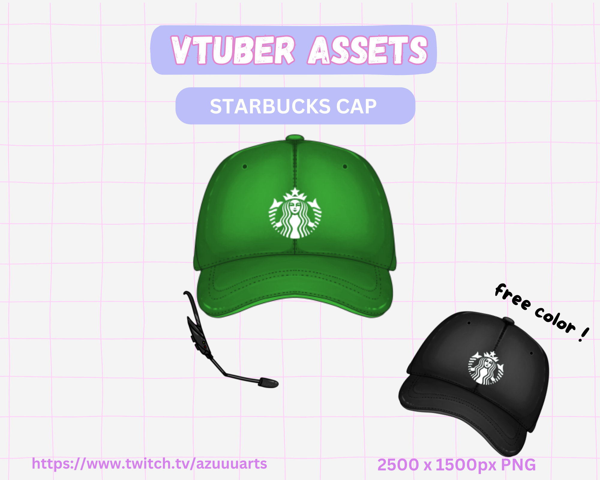 VTUBER Cute Starbucks Cap , Fast Food , Cozy 1 Starbucks Cap Set ...