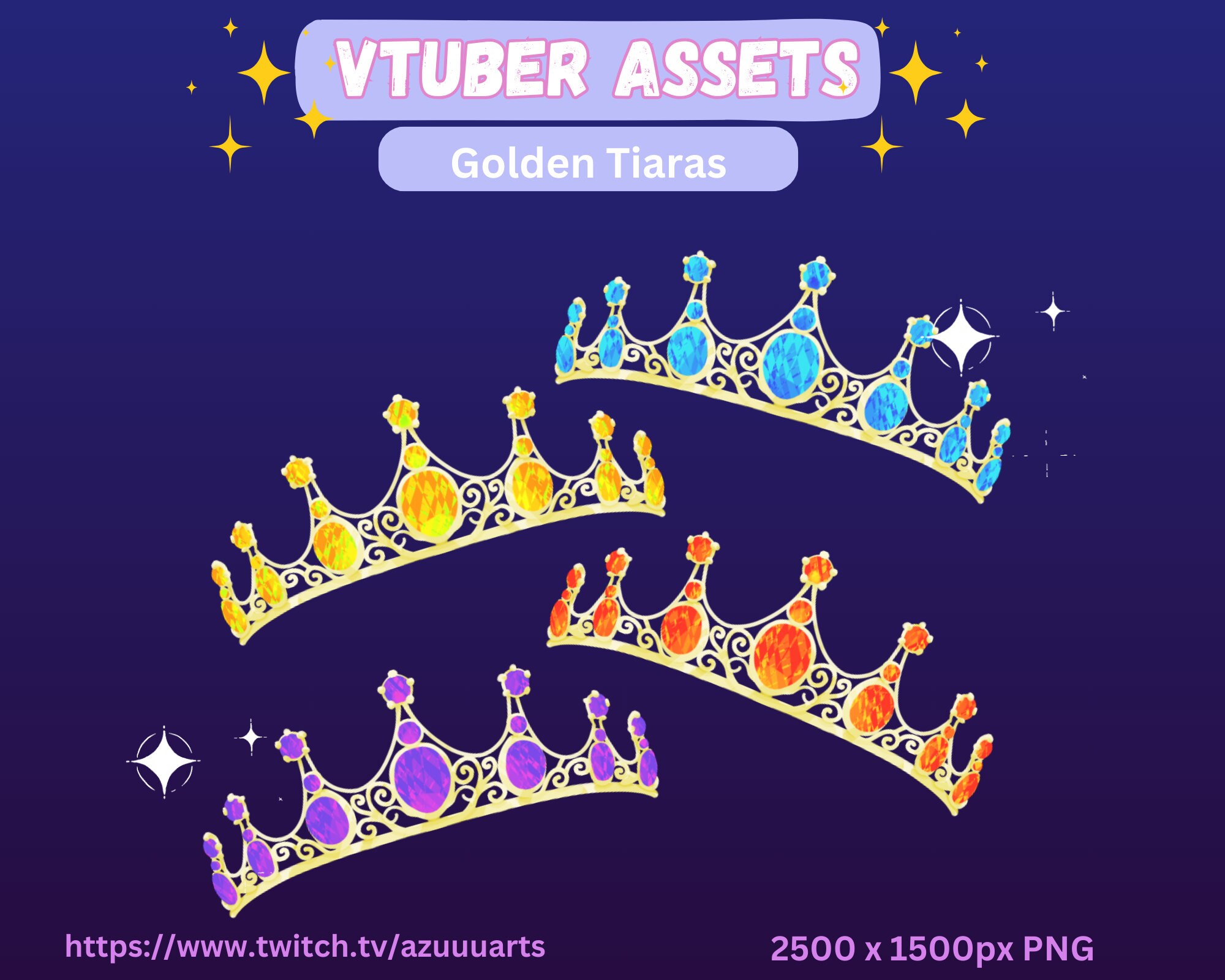 Vtuber Assets Golden Tiara Crown PNG Kawaii/cute/pretty - Etsy