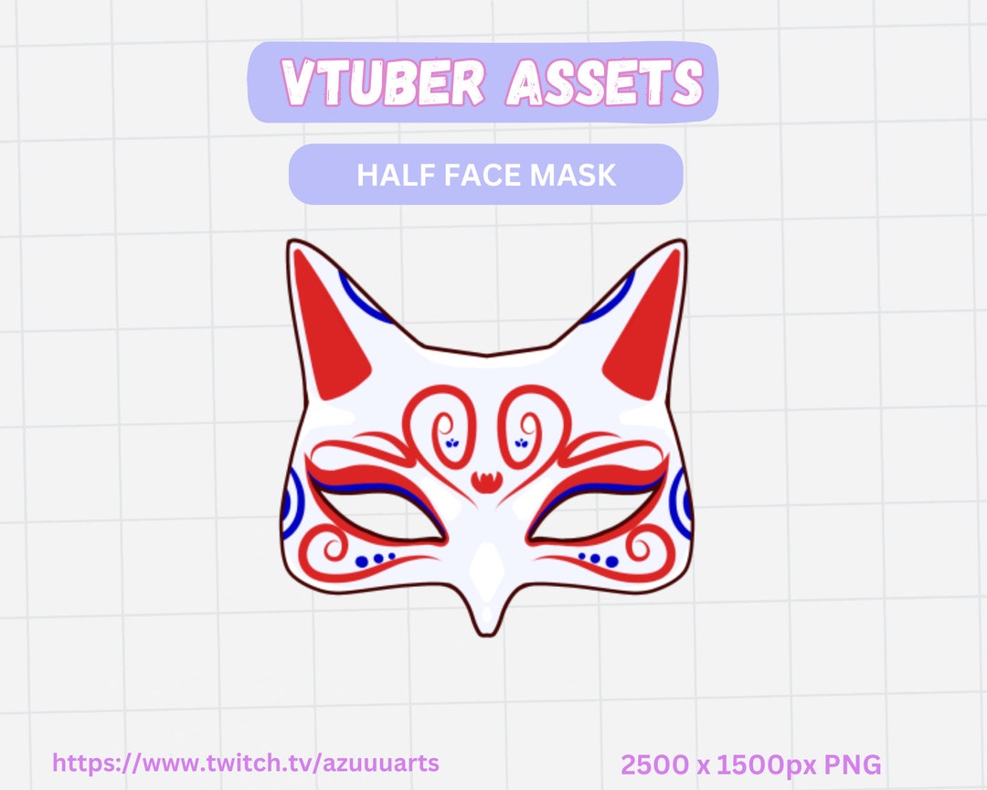 Fox Mask PNG Asset | Japanese Inspired Vtuber Accessory | Kitsune ...