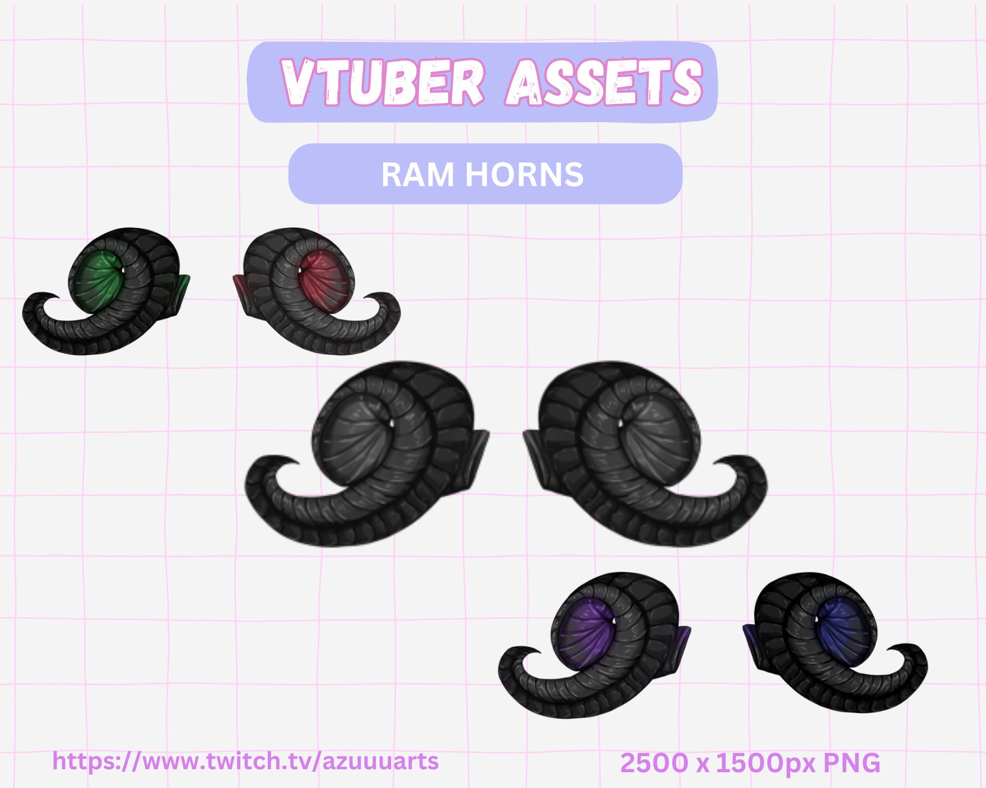 VTUBER Cute Rams Devil Horn, Black Curley Horn, Cozy Goat Horn Set ...