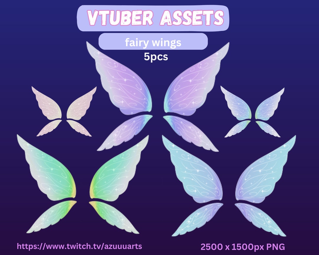 VTUBER Cute Fairy Wings, Fantasy, Cozy 5 Wings Set | Butterfly Wings ...