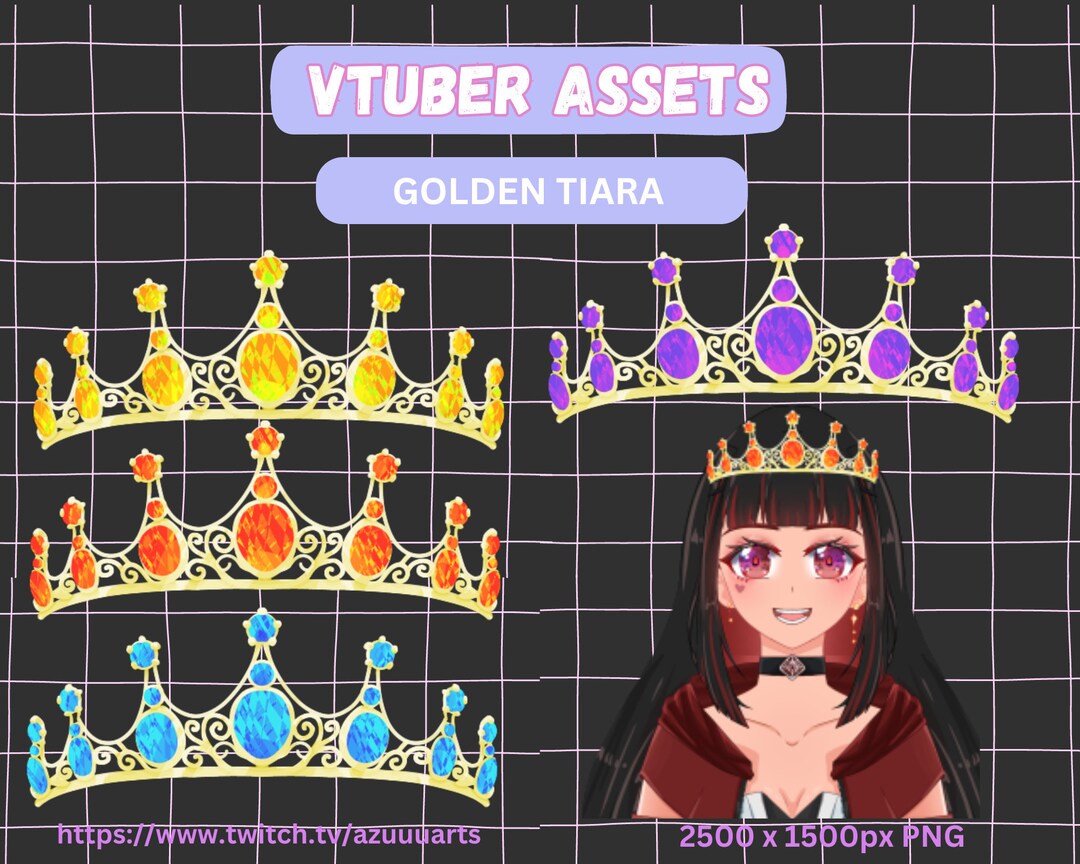 Vtuber Assets Golden Tiara Crown PNG Kawaii/cute/pretty - Etsy