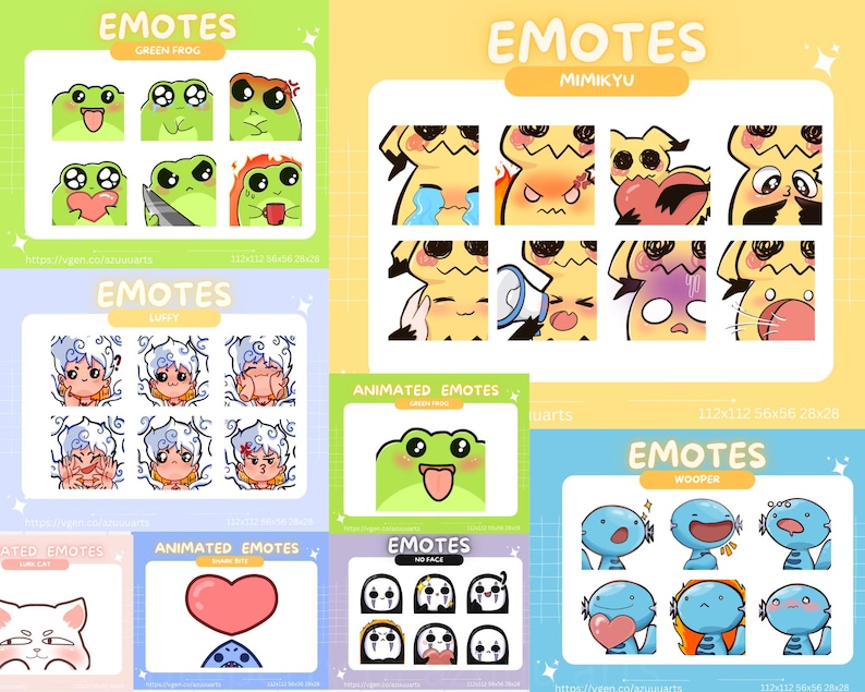 No Face Inspired Emotes Pack | Cute Anime Ghost Twitch Emotes | Kawaii ...
