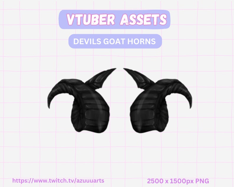 Ram Devil Horns PNG Asset | Halloween Vtuber & Pngtuber Accessory ...