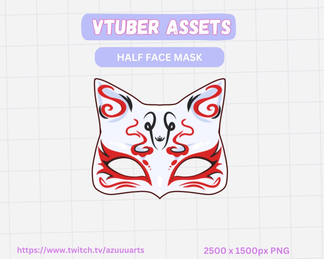 Vtuber Halloween Cat Half Mask Asset PNG Kawaii/cute/pretty - Etsy