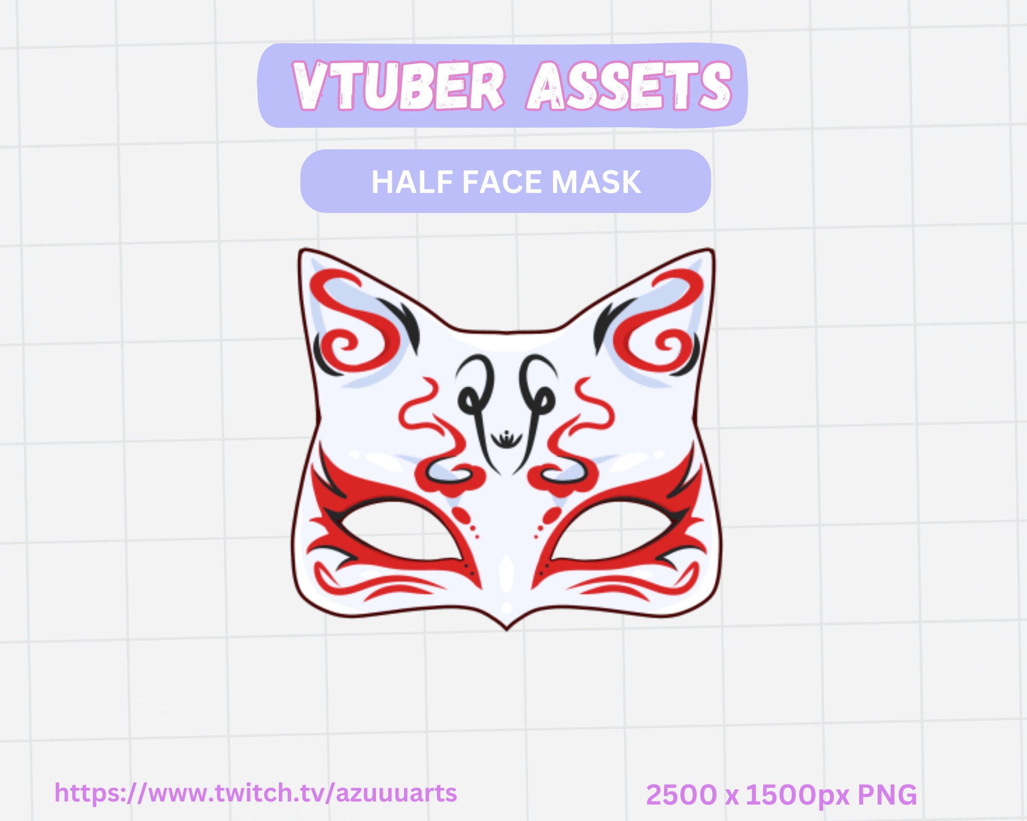 Vtuber Halloween Cat Half Mask Asset PNG Kawaii/cute/pretty - Etsy