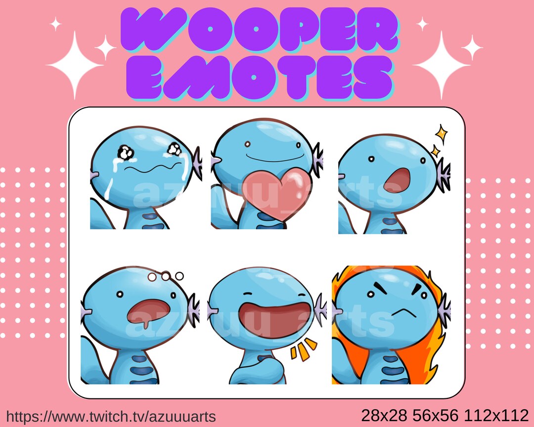 BLUE Wooper Twitch Discord, Kick Emote Pack - Etsy