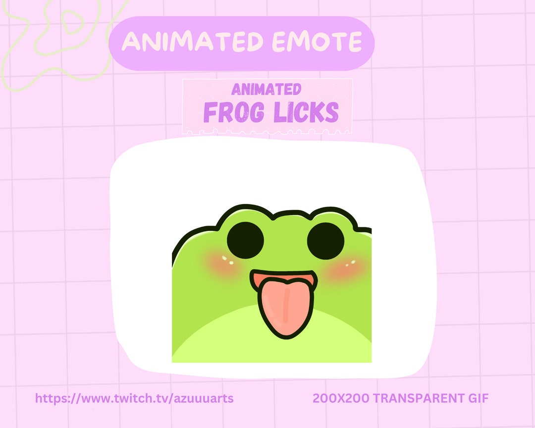 Animated Frog Lick Emote for Twitch or Discord, Cute Frog Licking Emote ...