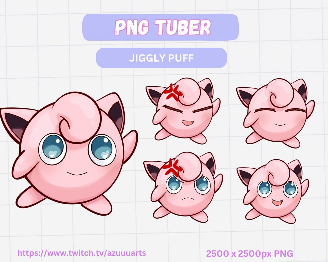 Jiggly Puff Pngtuber | Cute Vtuber Model | Chibi | Mimikyu Pokemon ...