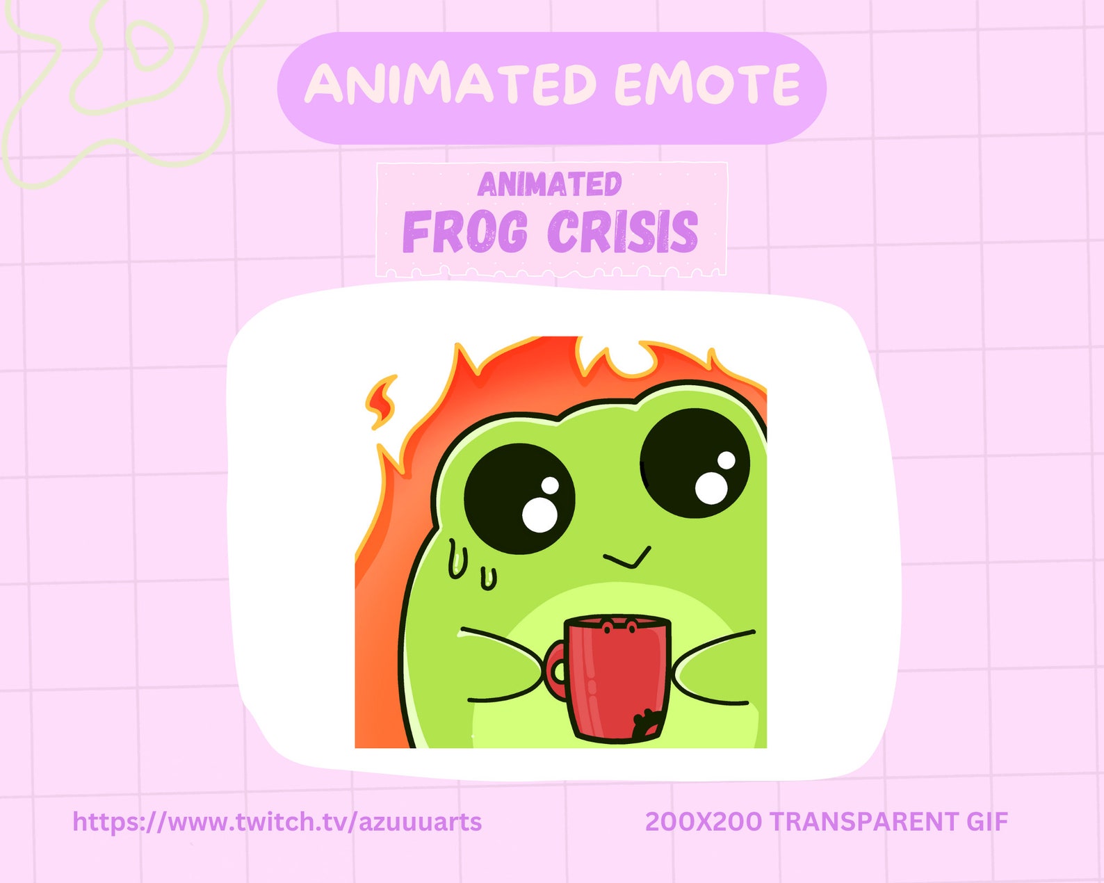 Animated Frog in Crisis Emote | Funny Panic Emote for Twitch & Discord ...