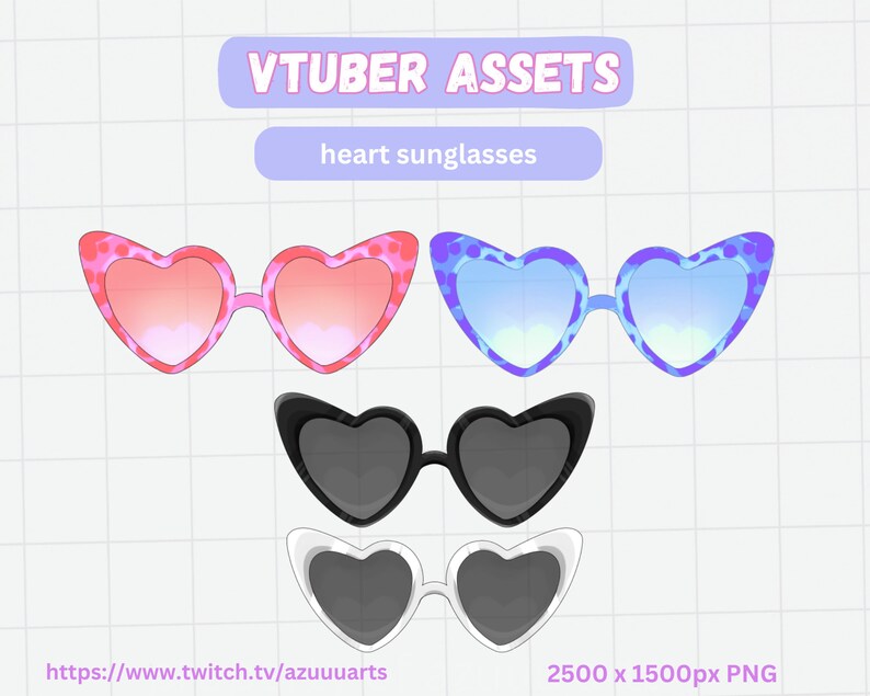 Vtuber Asset Heart Sun Glasses / PNG / Kawaii/cute/cool - Etsy