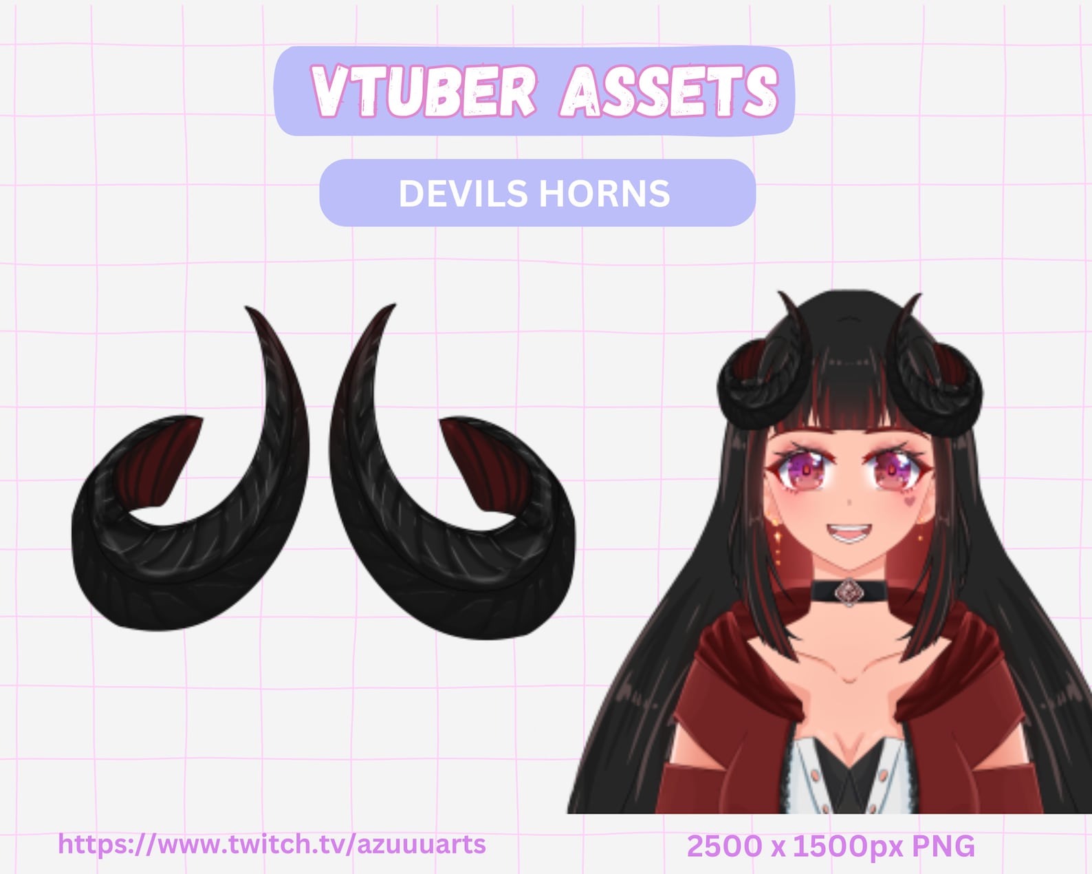 VTUBER Cute Devils Horn, Black Horn, Cozy 1 Horn Set | Devil Horn ...