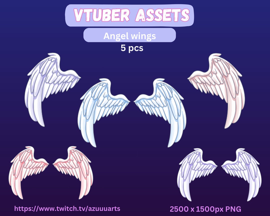 VTUBER Cute Angels Wings, Cozy 5 Wings Set Butterfly Wings Angel Vtuber ...