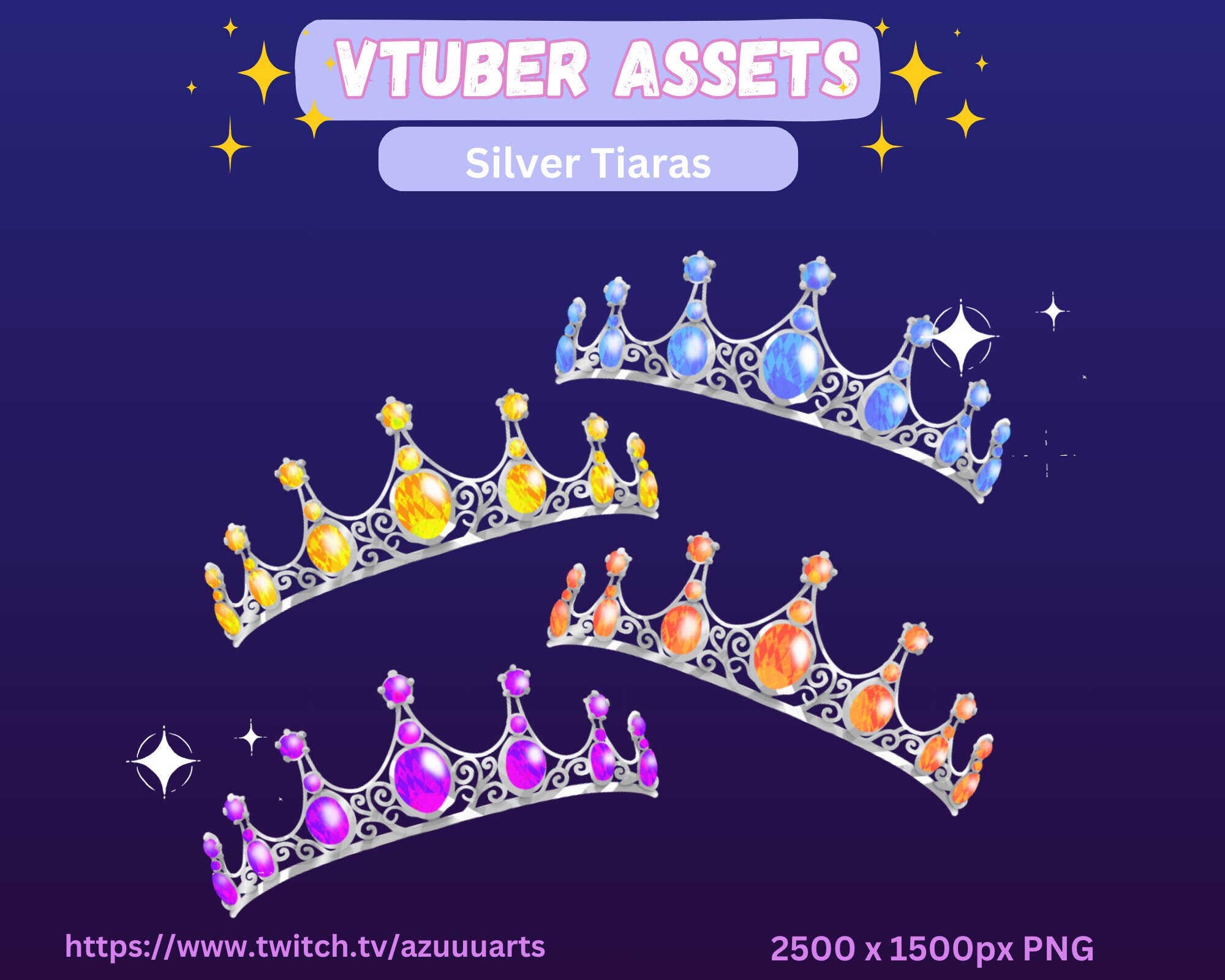 Vtuber Assets Silver Tiara Crown PNG Kawaii/cute/pretty - Etsy