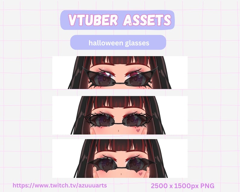 Halloween Goth Sunglasses PNG Asset | Punk Vtuber Accessory | Edgy ...