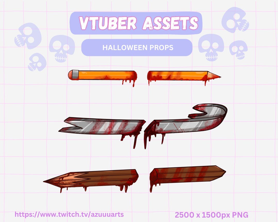 Bloody Weapon Vtuber PNG Asset | Horror Pngtuber Overlay | Weapon ...