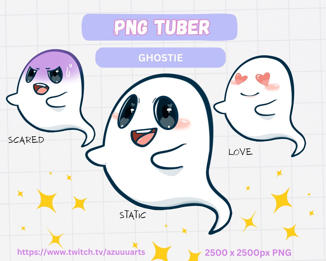 Ghost Pngtuber Ready to Use | Cute Animated PNG Avatar for Streamers ...