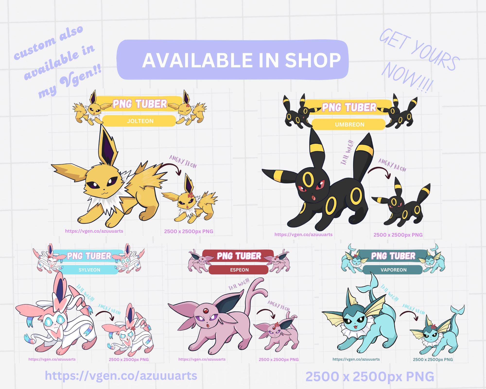 Umbreon Pngtuber Avatar | Reactive PNG Vtuber Asset | Cute Dark Fox ...