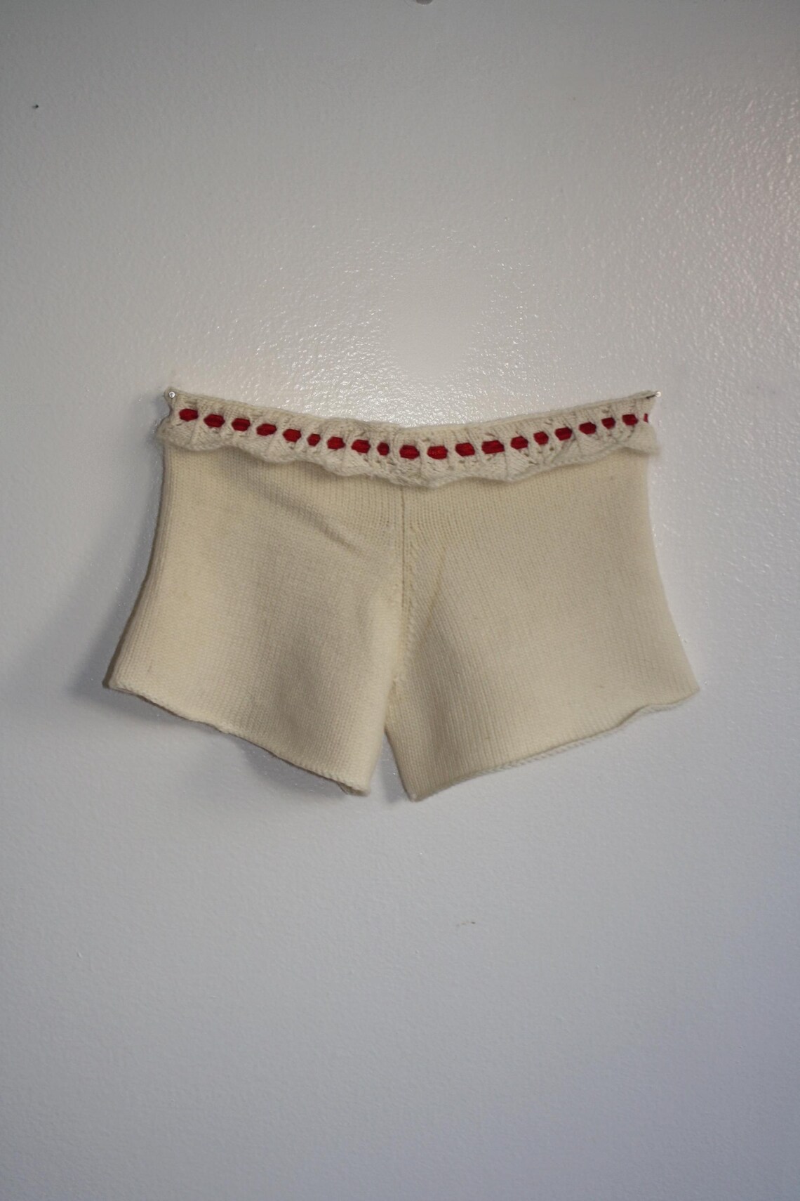 Lace & Bow Handmade Knit Micro Shorts - Etsy