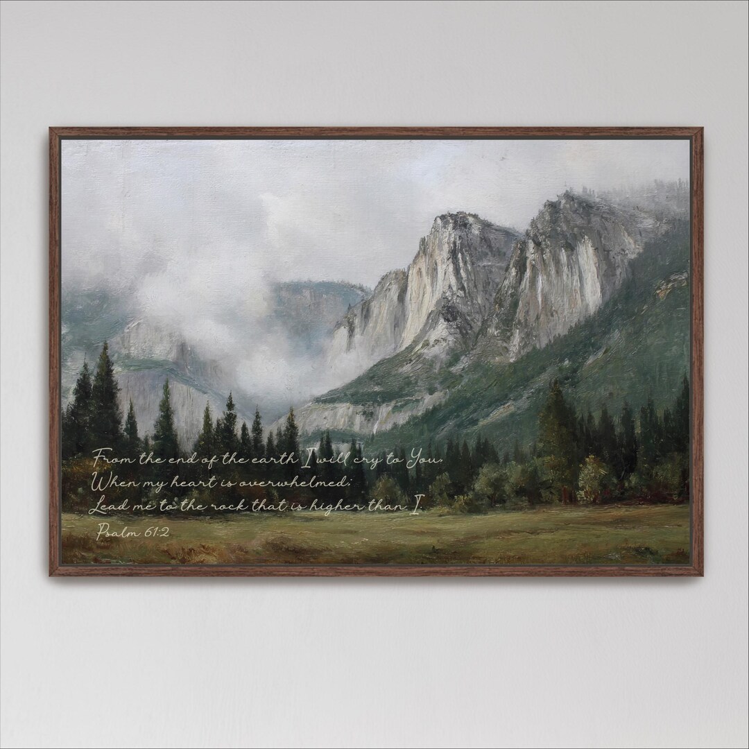 Lead Me to the Rock Scripture Art, Yosemite Mountain Christian Framed ...