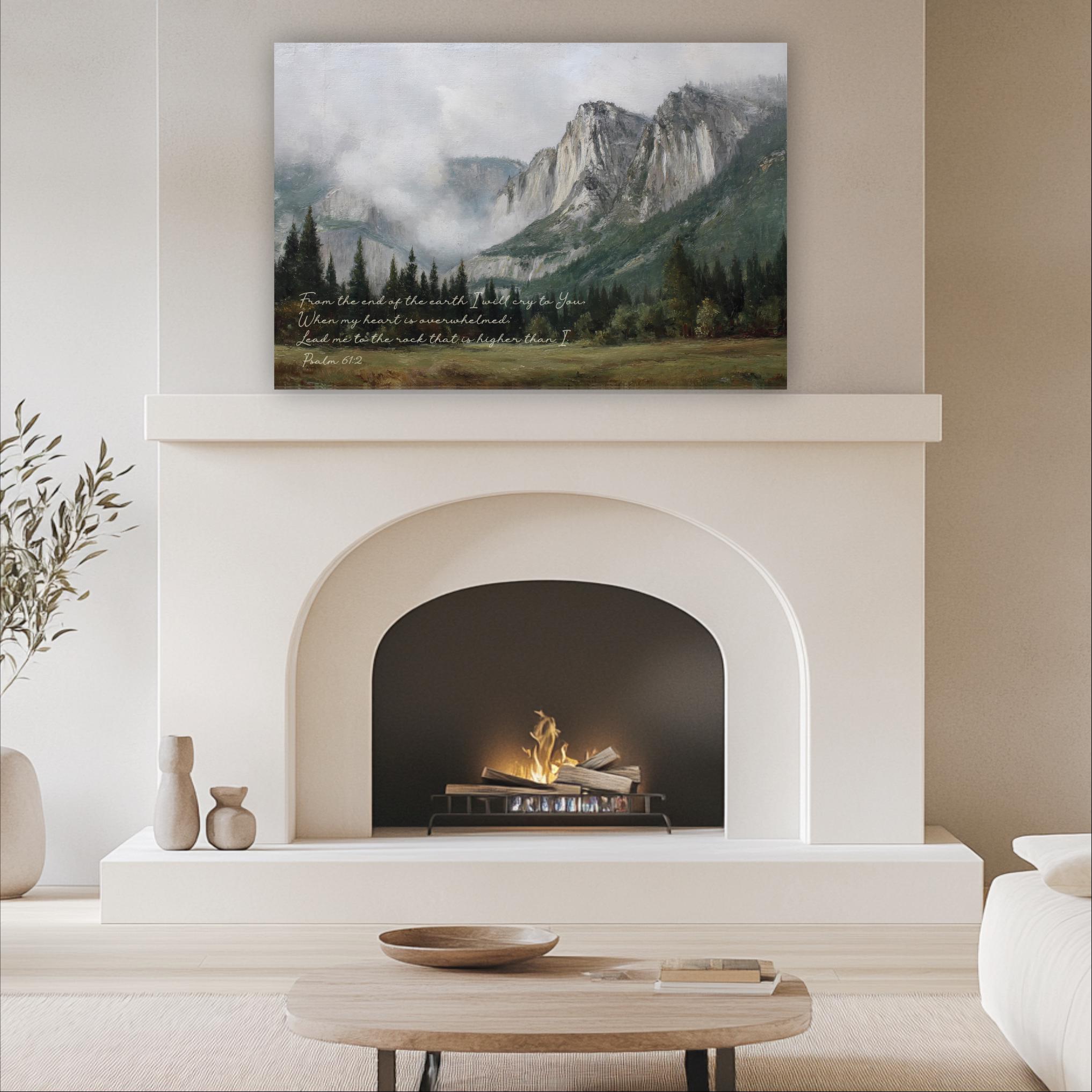 Lead Me to the Rock Scripture Art, Yosemite Mountain Christian Framed ...