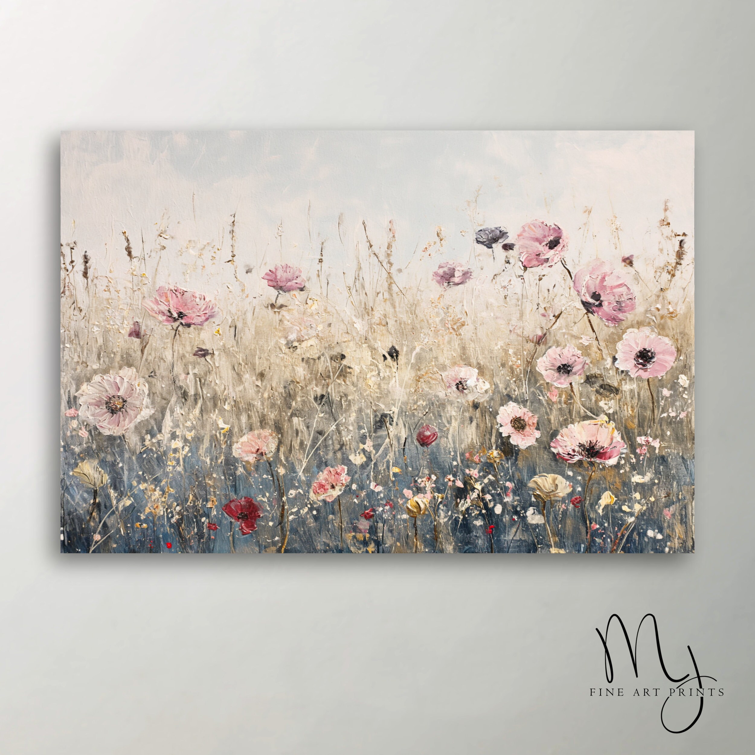 Wildflowers Landscape Printable Art, Spring Decor Country Fields ...