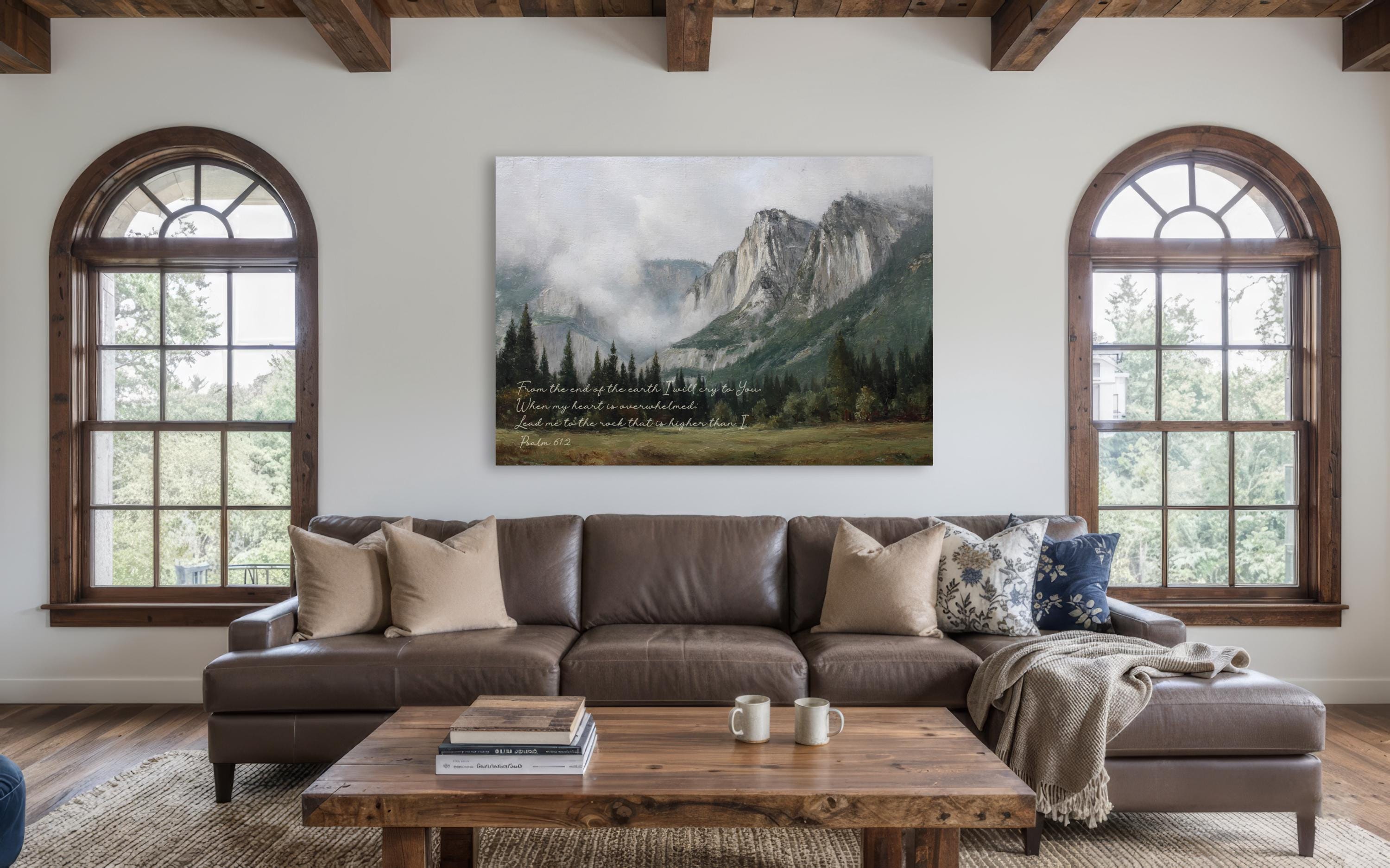 Lead Me to the Rock Scripture Art, Yosemite Mountain Christian Framed ...