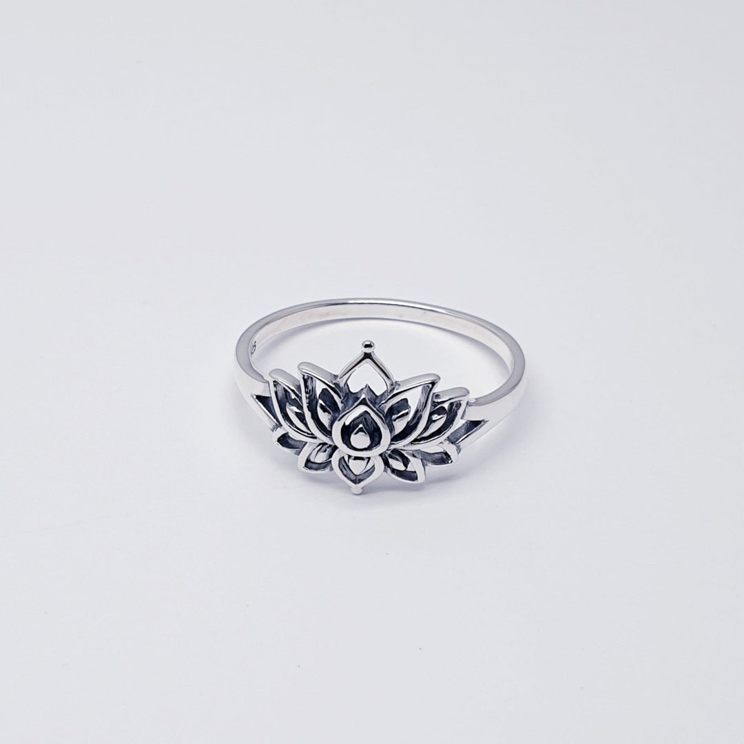 Lotus Flower Sterling Silver Ring, Silver Lotus Ring, 925 Silver Ring ...