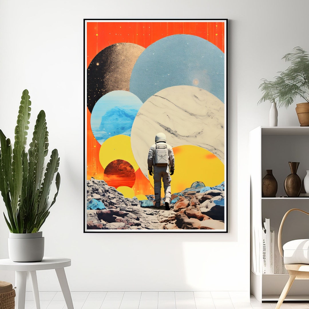 Astronaut Geometry Printable Poster Space Traveler Kid Print Astract ...