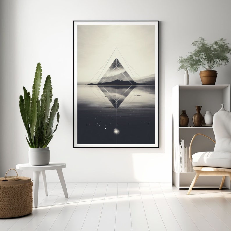 Landscape Geometry Printable Poster Geometric Triangle Print - Etsy