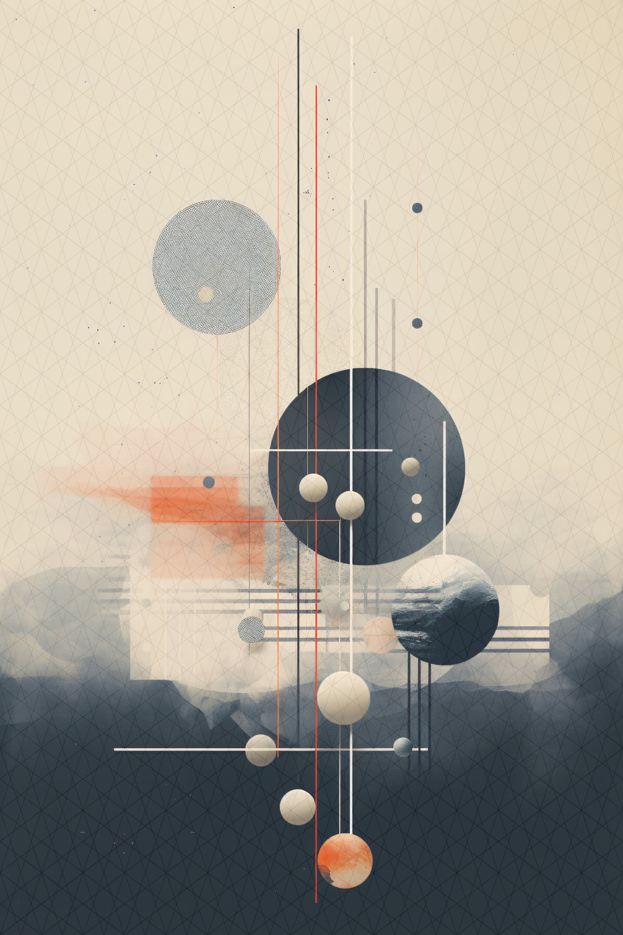 Geometric Shape Printable Pastel Poster Abstract Planet Room Decoration ...