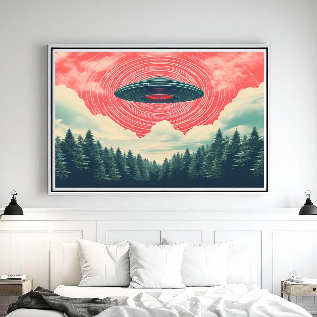 Ufo Printable Digital Art Print Painting Abstract Uap Poster Ufo Print ...
