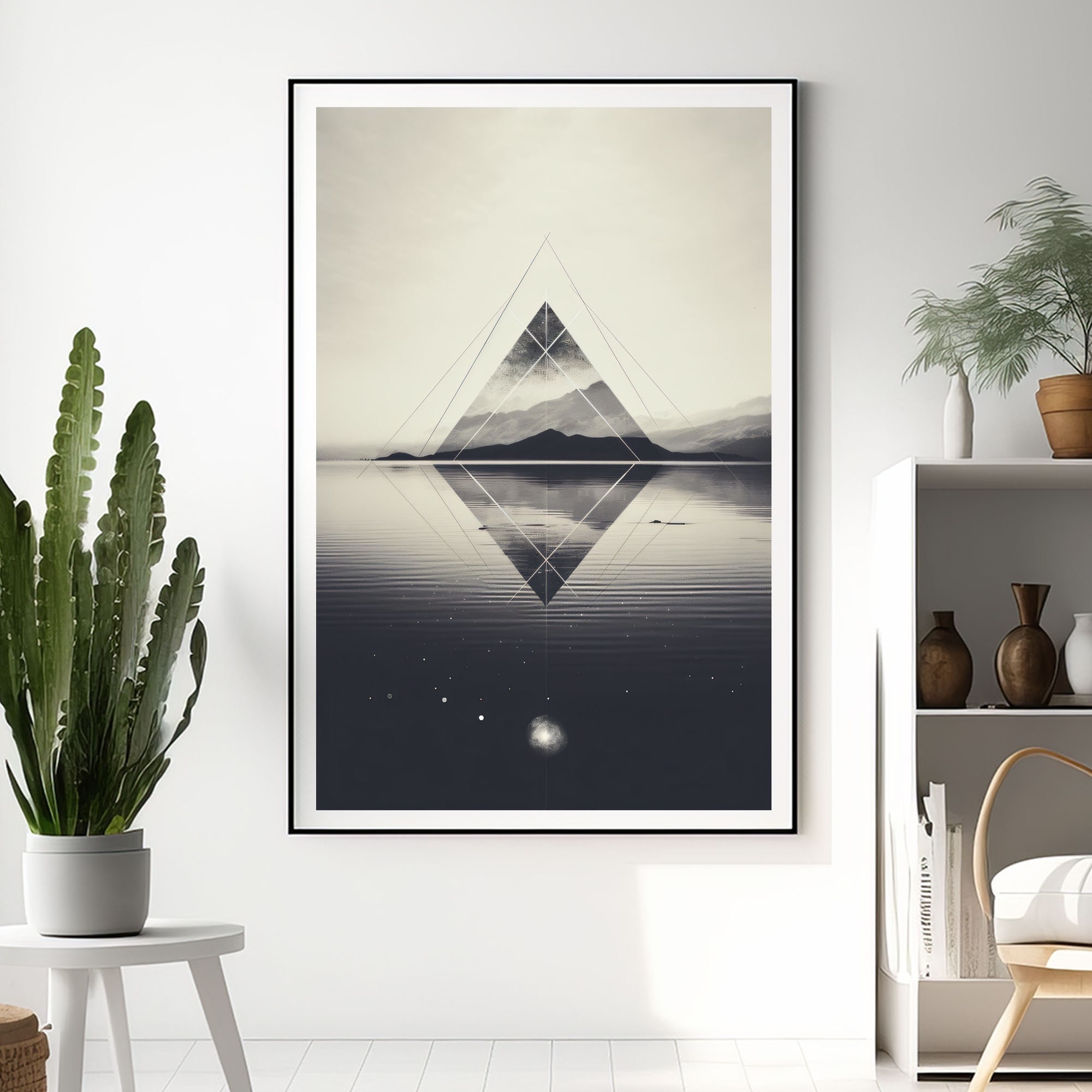 Landscape Geometry Printable Poster Geometric Triangle Print - Etsy