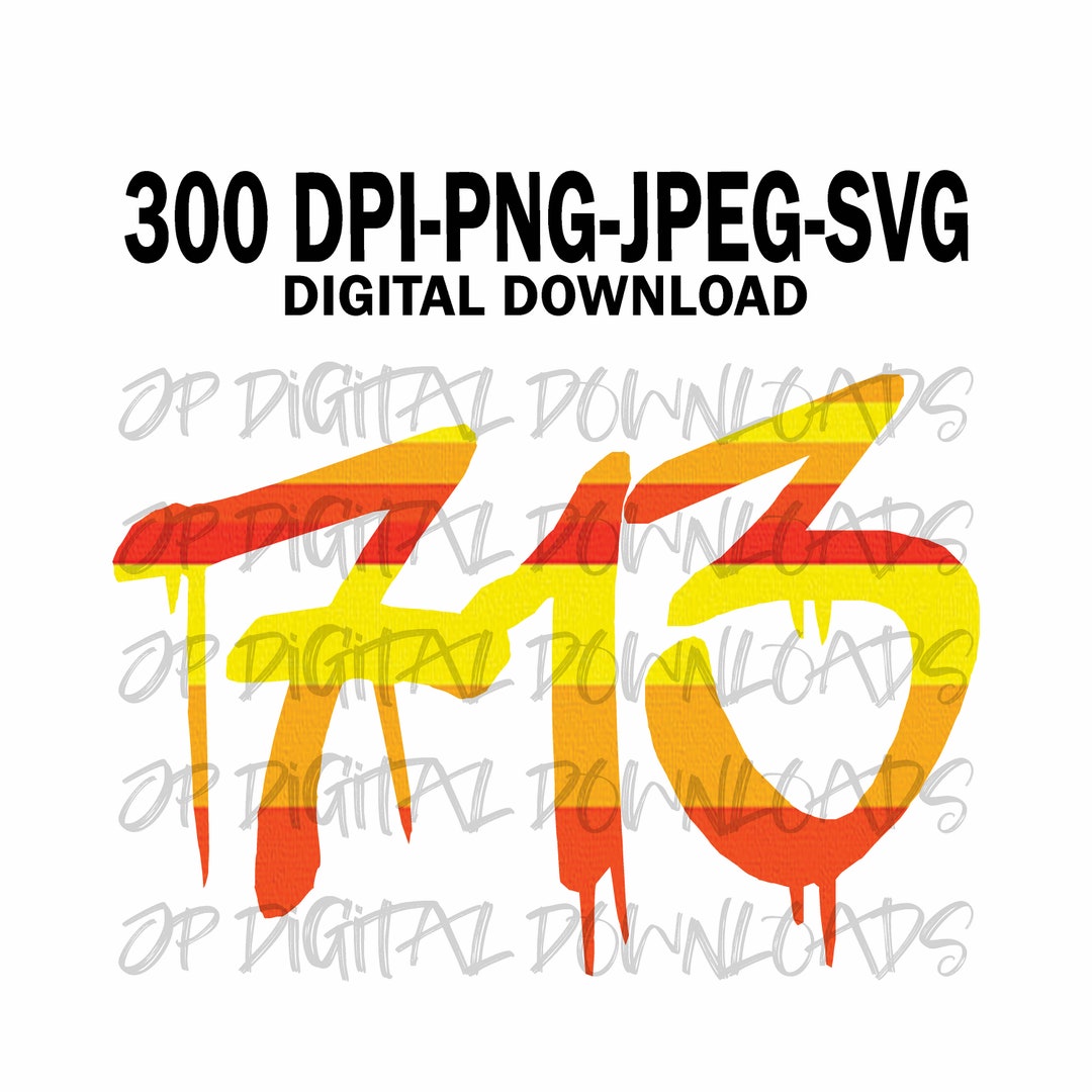 Houston 713 Astro Painted Font Texas Design 300DPI PNG H Town Digital ...