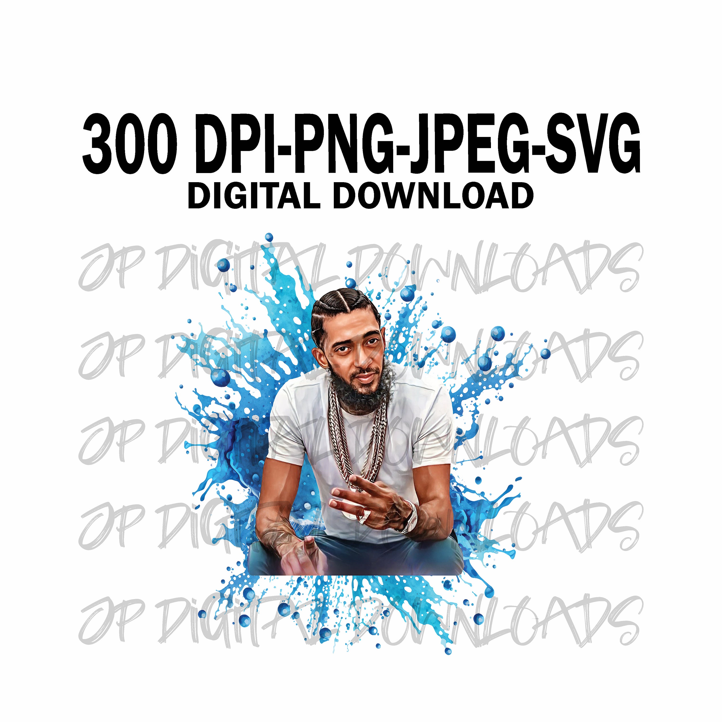Nipsy Hustle Crenshaw 300DPI PNG Hip Hop Rapper Digital Download JPEG ...