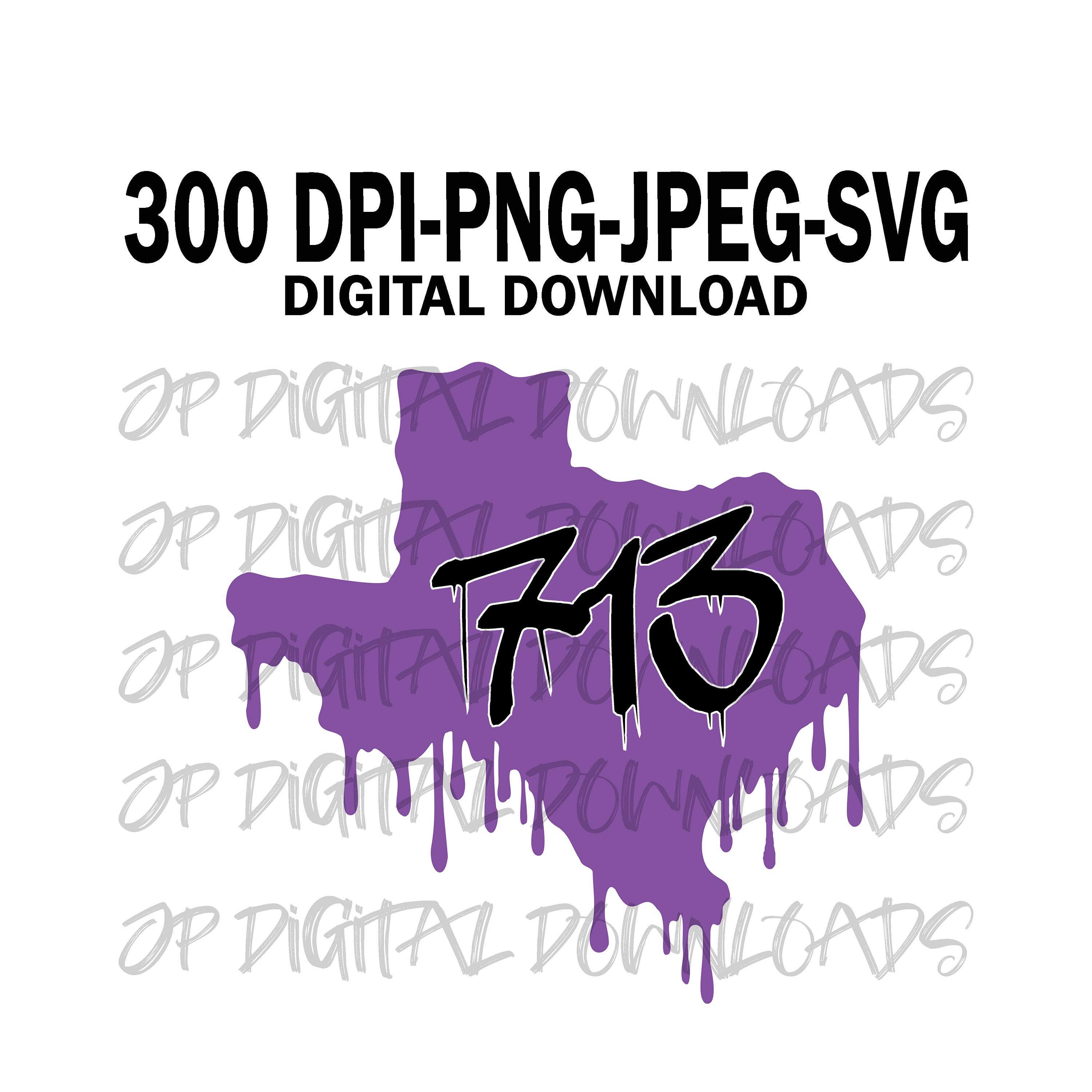 Houston 713 Purple Drip Texas Design 300DPI PNG H Town Digital Download ...
